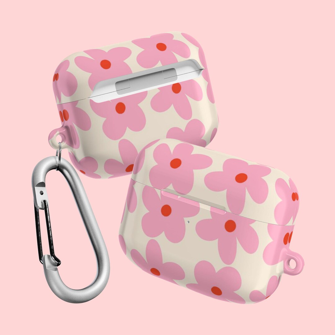 Pink AirPod Compatible Case | Floral AirPod Case | Retro Daisy Design ...