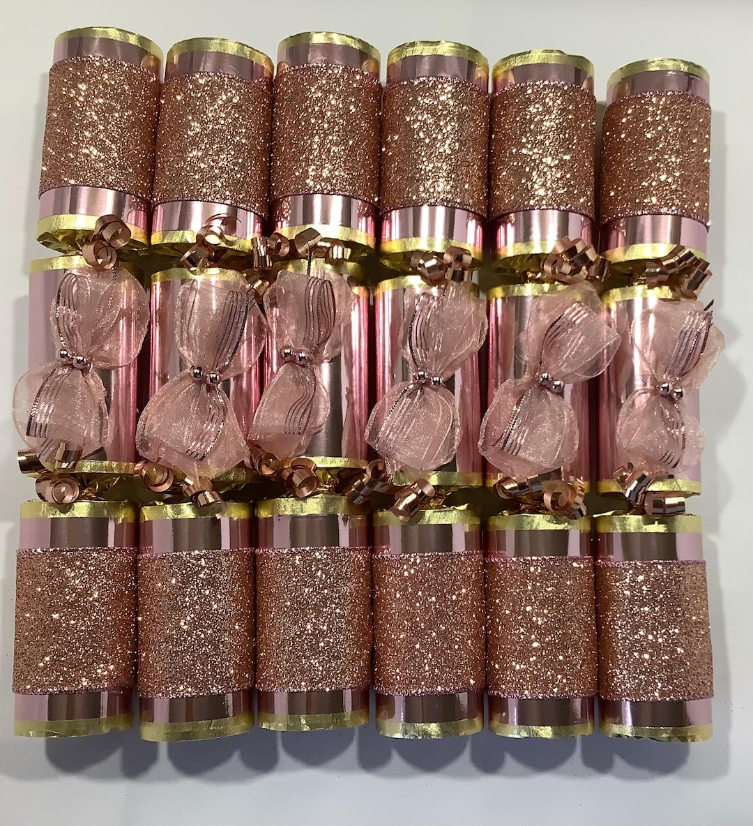 Luxury Handmade Christmas Crackers Rose Gold 2 Tone,box of Six With ...