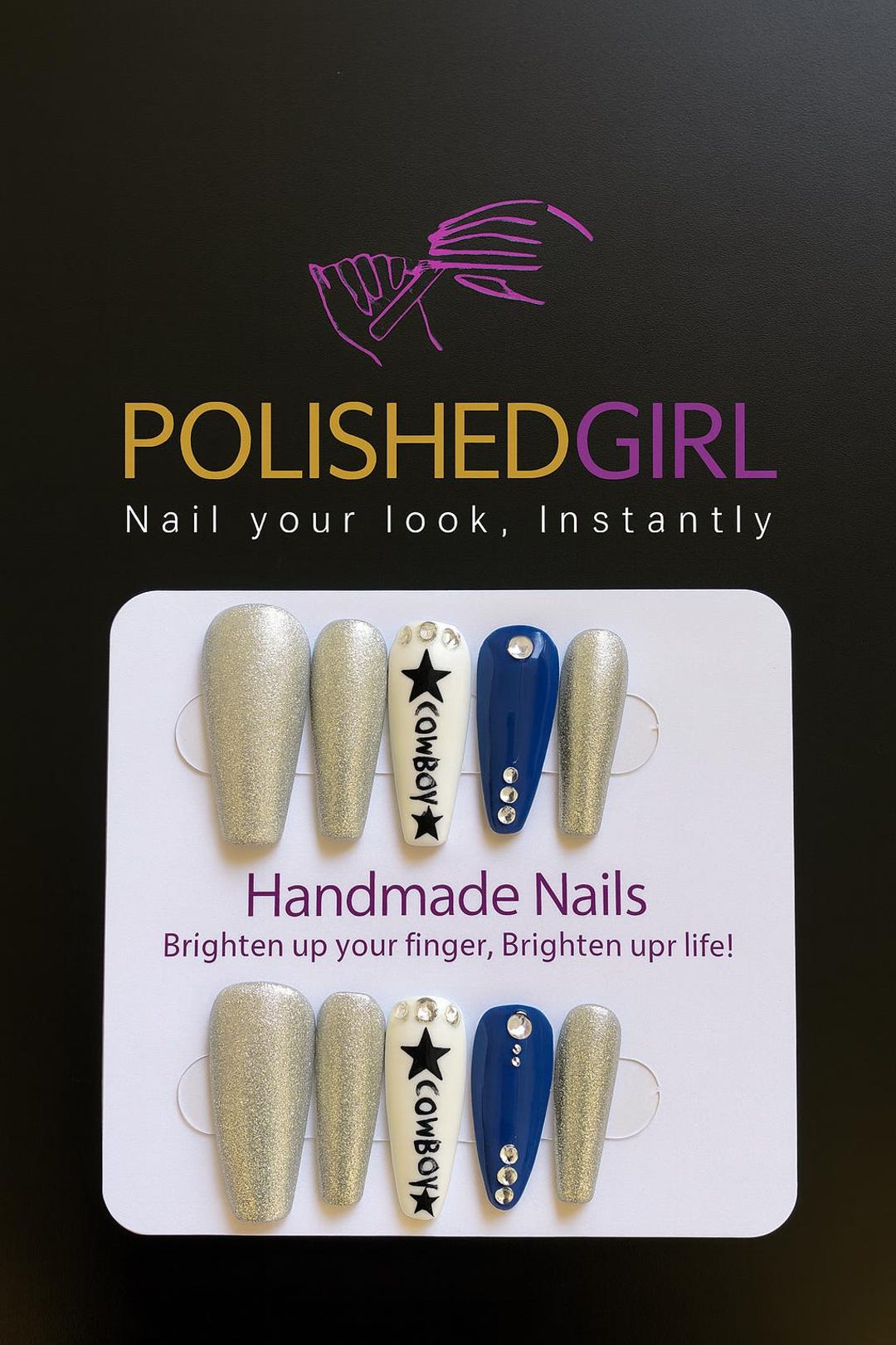 Dallas Cowboy Press on Nails | Football Nail Set - Etsy