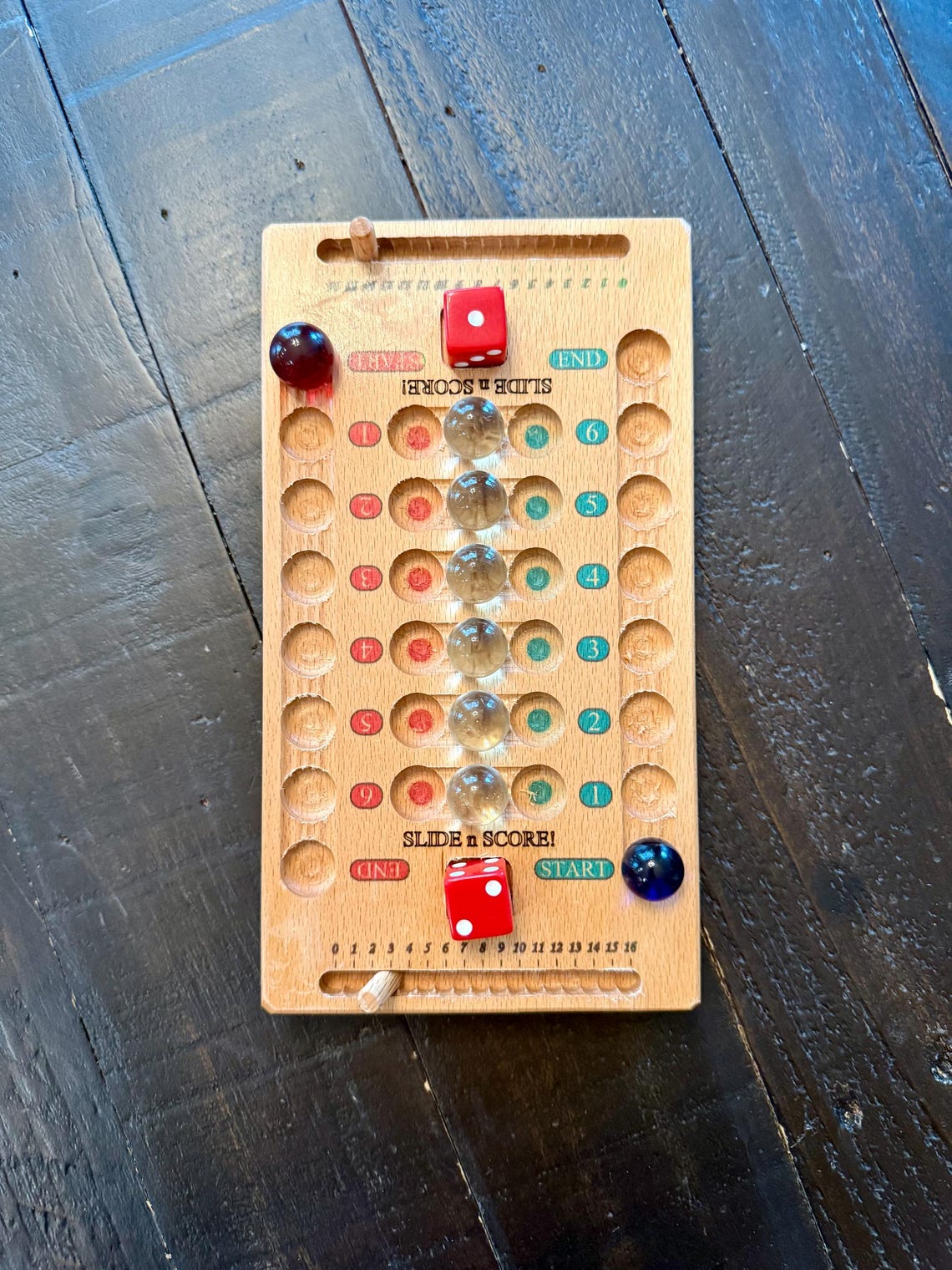 Handmade Wooden Strategy Board Game | Slide N Score | Wood Board With ...