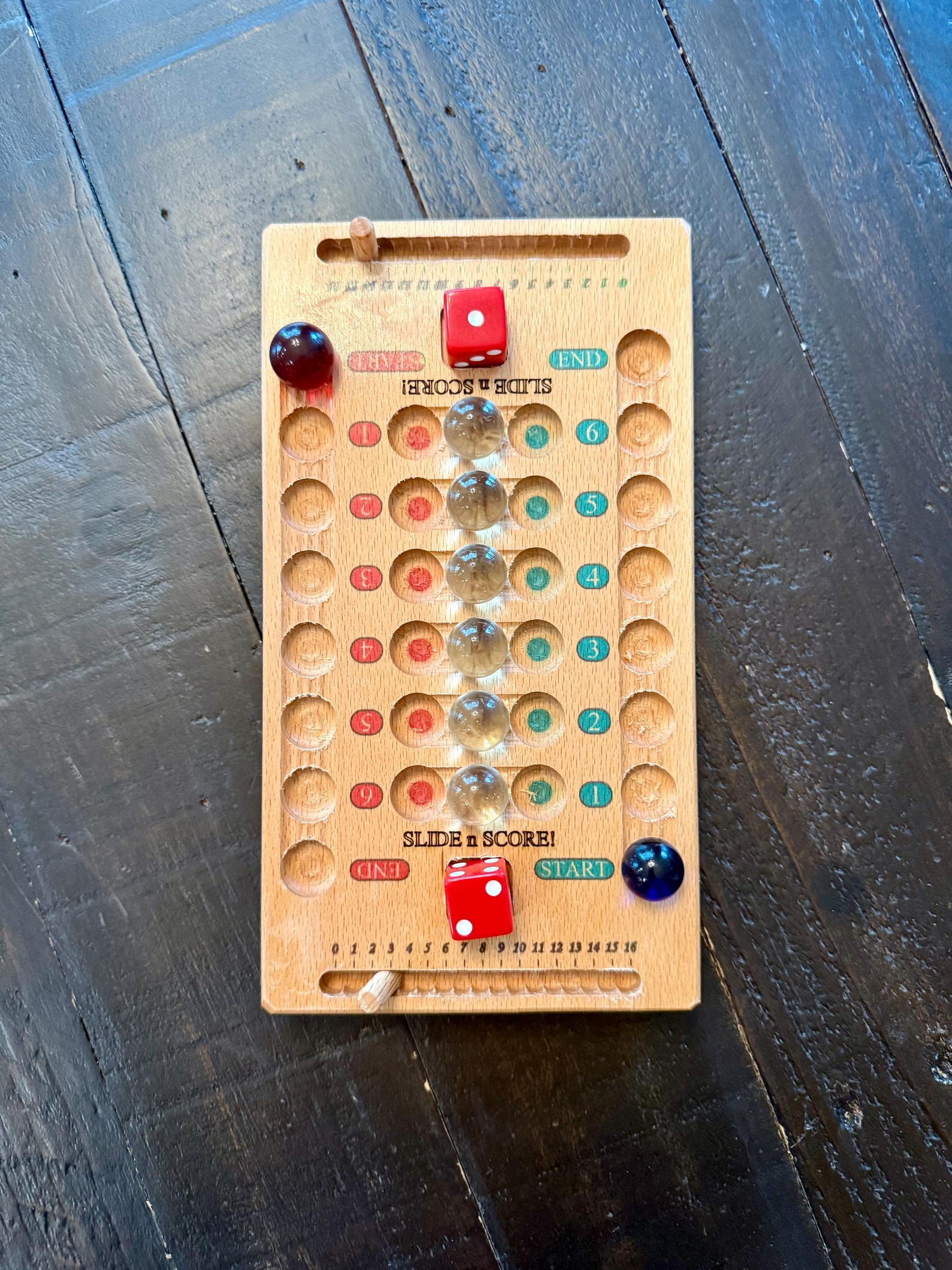 Handmade Wooden Strategy Board Game | Slide N Score | Wood Board With ...