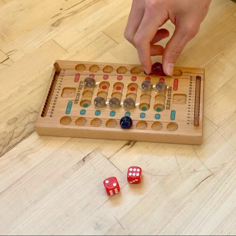 Handmade Wooden Strategy Board Game | Slide N Score | Wood Board With ...