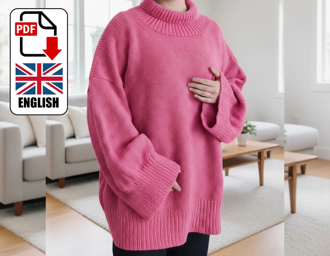 Oversized Sweater Knitting Pattern – Drop-shoulder Pullover, Beginner ...