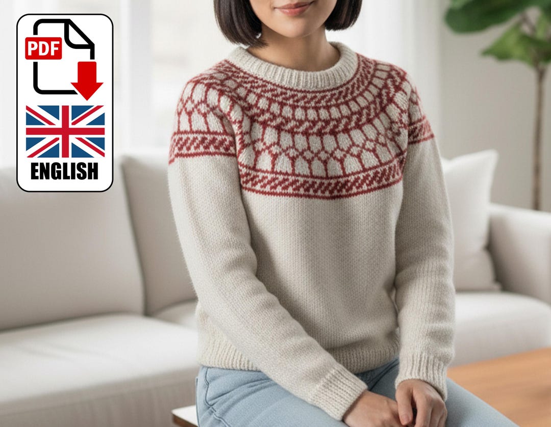Colorwork Yoke Sweater Knitting Pattern | Women's Scandinavian Pullover ...