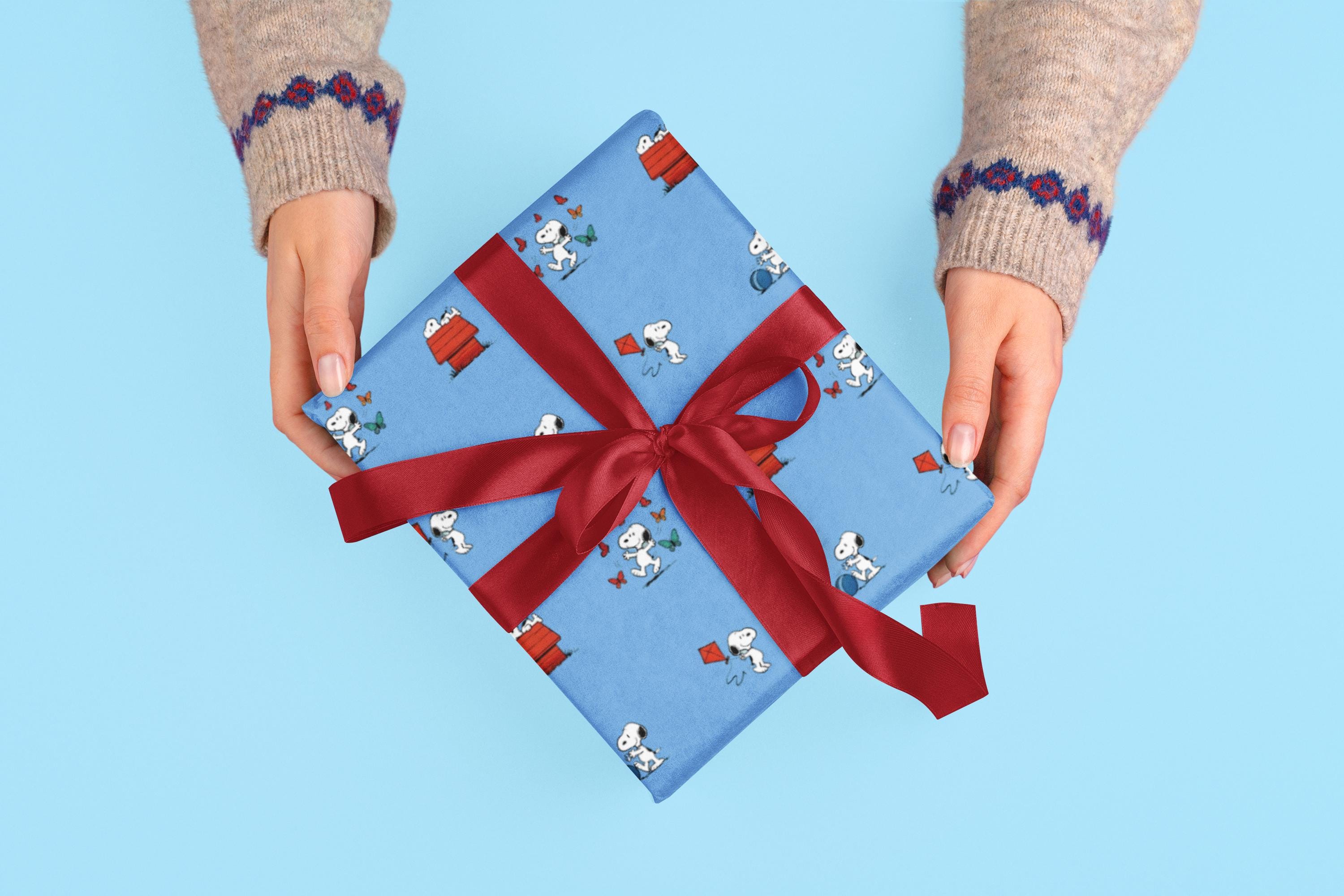 Blue Snoopy Wrapping Paper | Peanuts Comic Print - Etsy