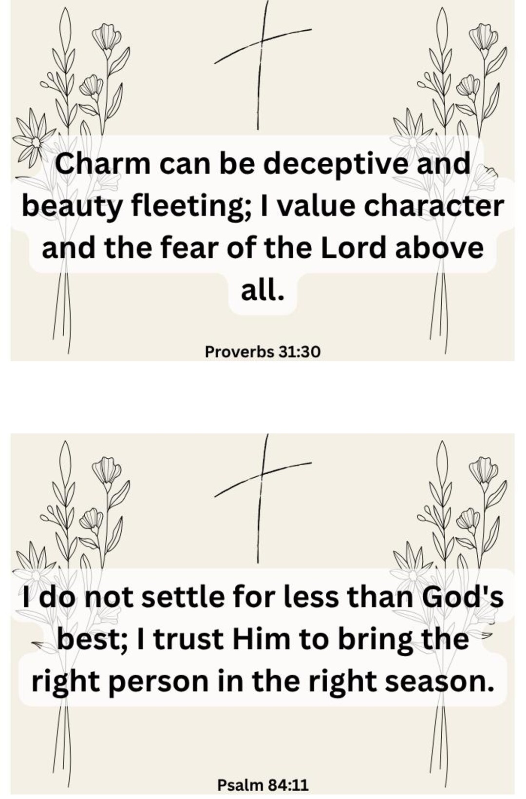 Christian Singles Prayer Cards Printable – Scripture Affirmation Cards ...