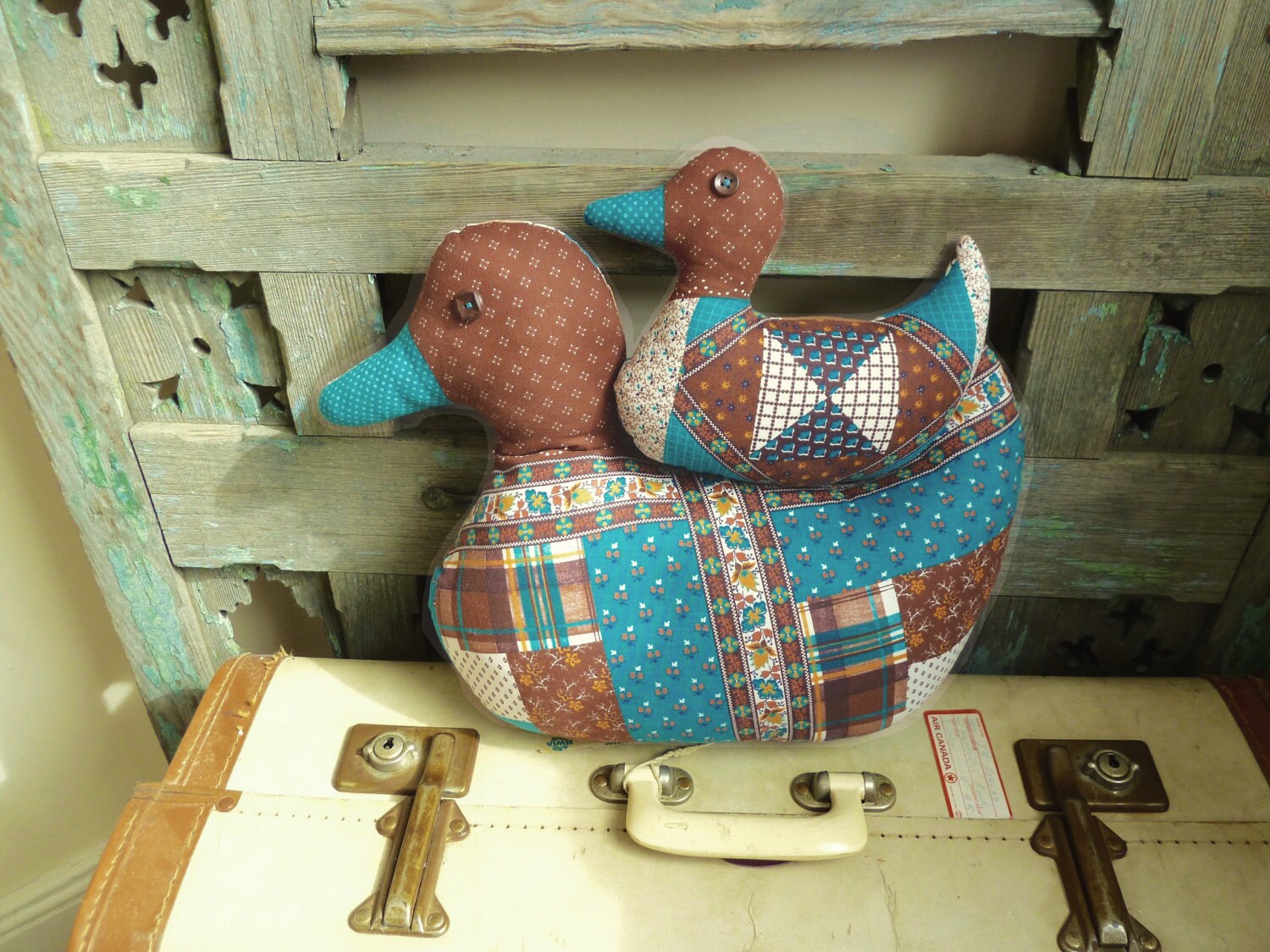 1970's Patchwork Duck Soft Toy Duck Handmade Patchwork - Etsy