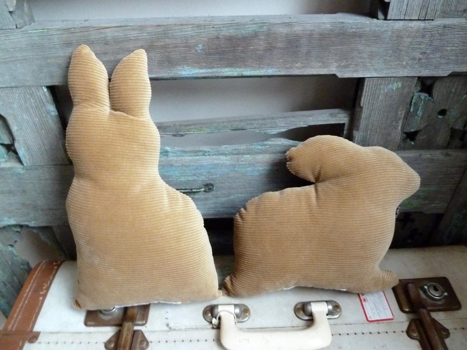 1970's Handmade Adorable Rabbit, Soft Toy, Country Rabbit, Brown and ...