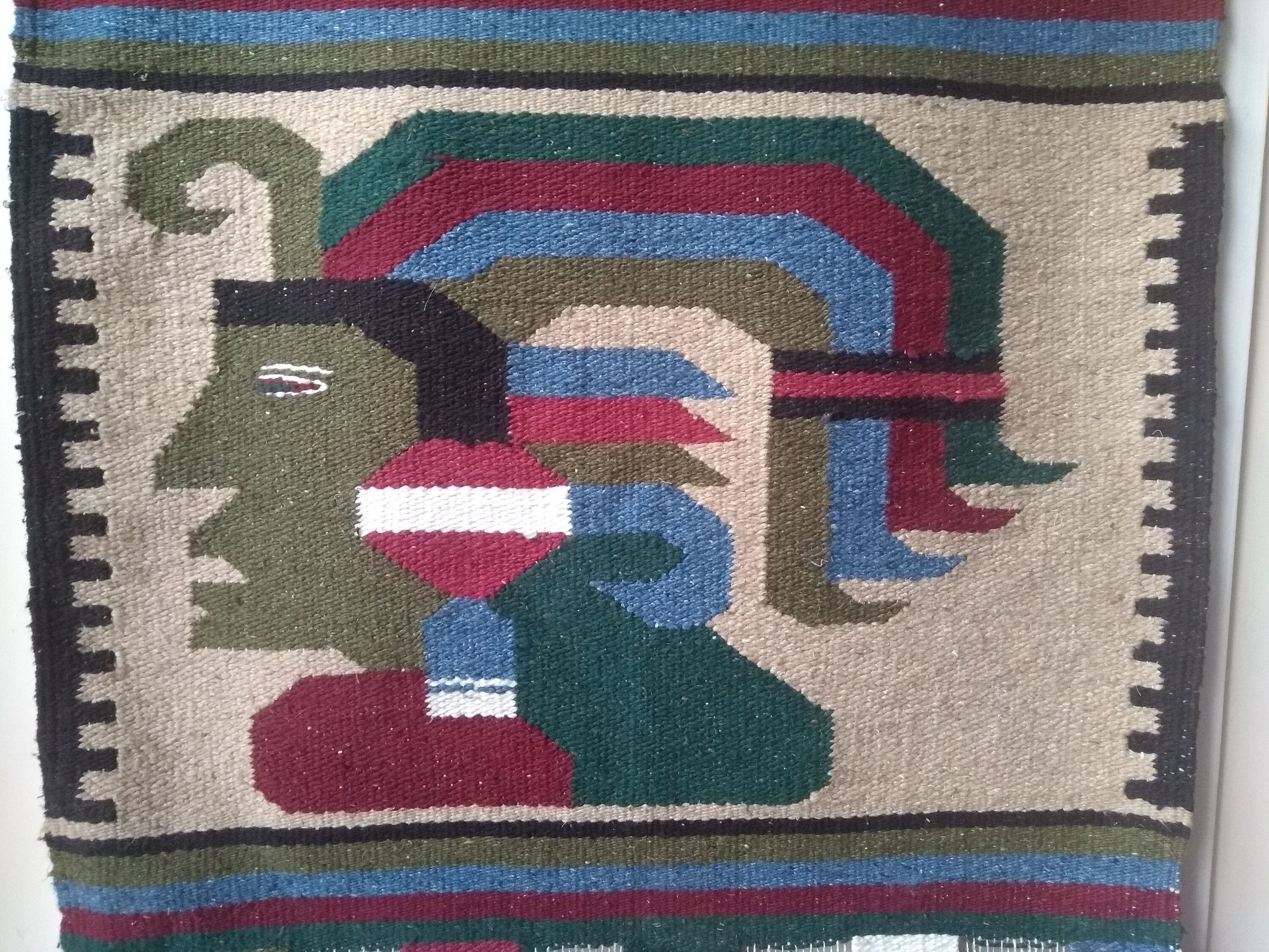 Vintage Aztec Mayan Incan Style Hand Woven Rug Ethnic Folk - Etsy
