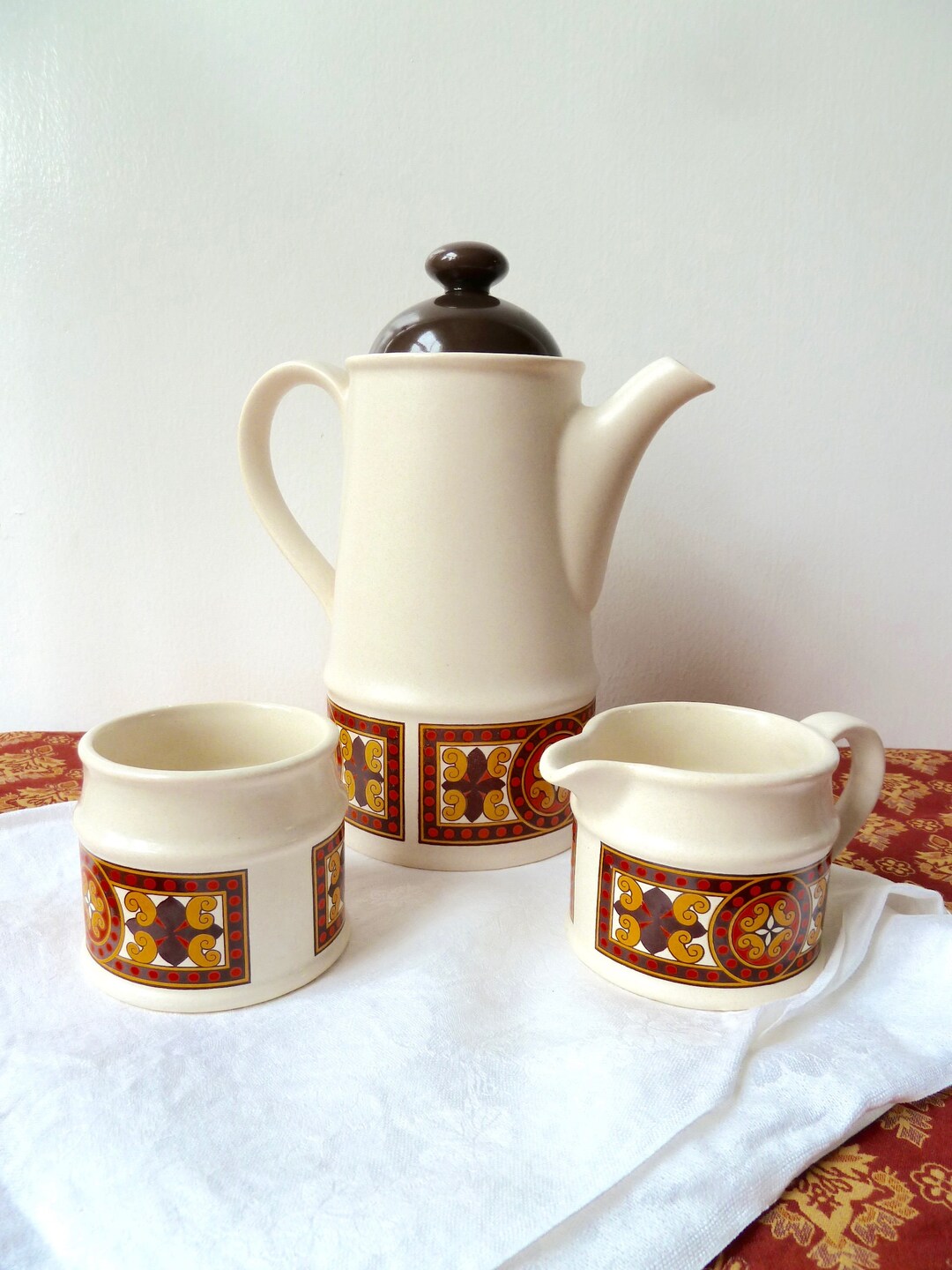 1970s Celtic Rancher Sadler Coffee Set, Pottery Trio With Coffee Pot ...