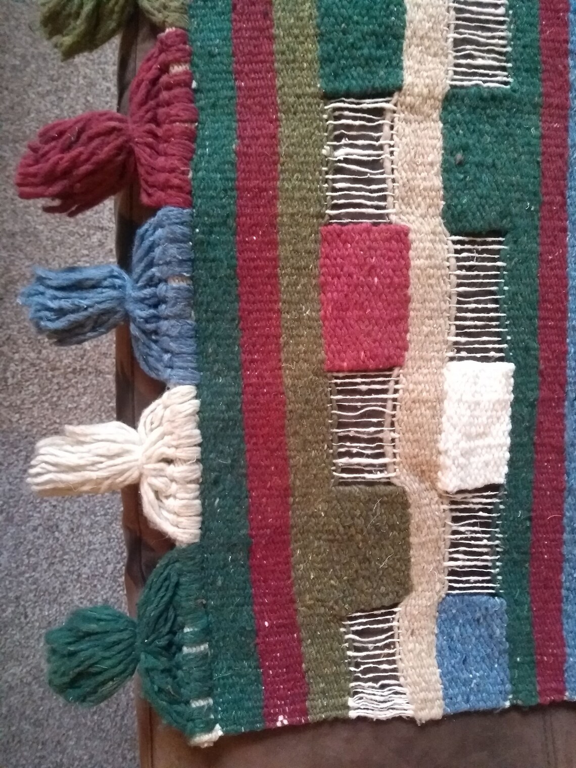 Vintage Aztec Mayan Incan Style Hand Woven Rug Ethnic Folk | Etsy