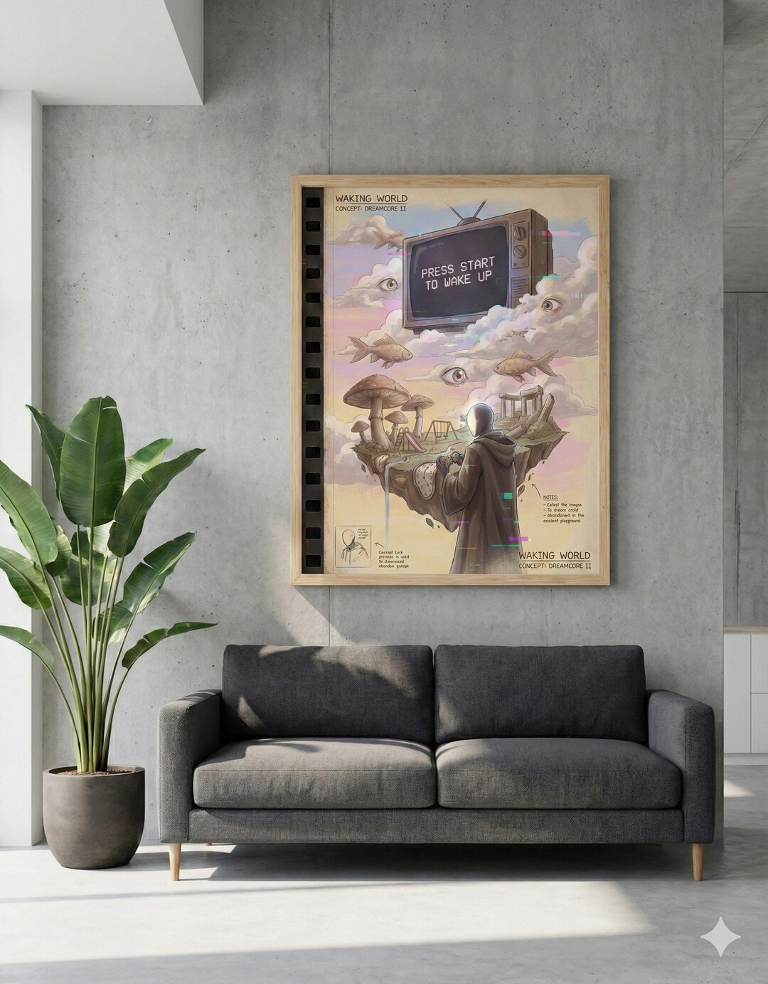 Dreamcore Retro TV Art Print – Weirdcore Melting Time (digital Download ...