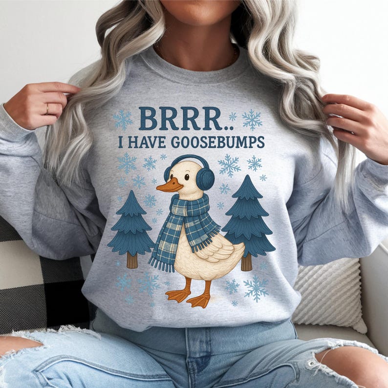 Winter Goosebumps PNG, Funny Holiday Goose Design (digital Download) - Etsy