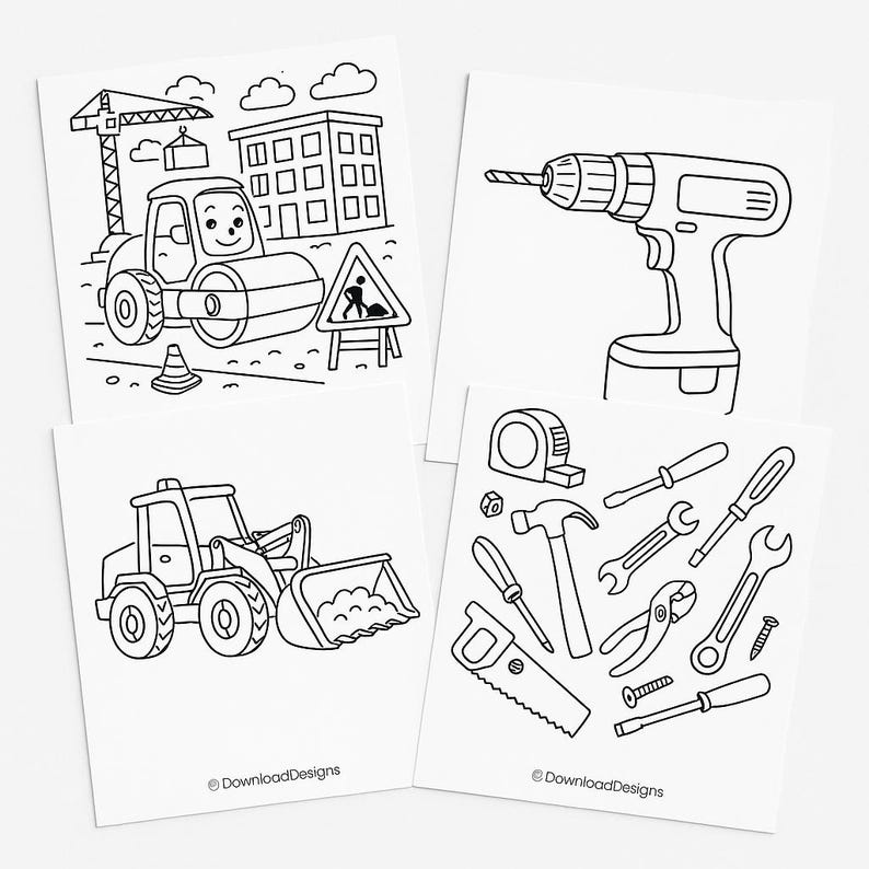 Construction Coloring Pages INSTANT DOWNLOAD - Etsy