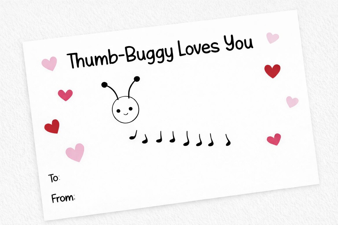 Thumb-buggy Loves You Valentine Craft - DIGITAL DOWNLOAD - Etsy