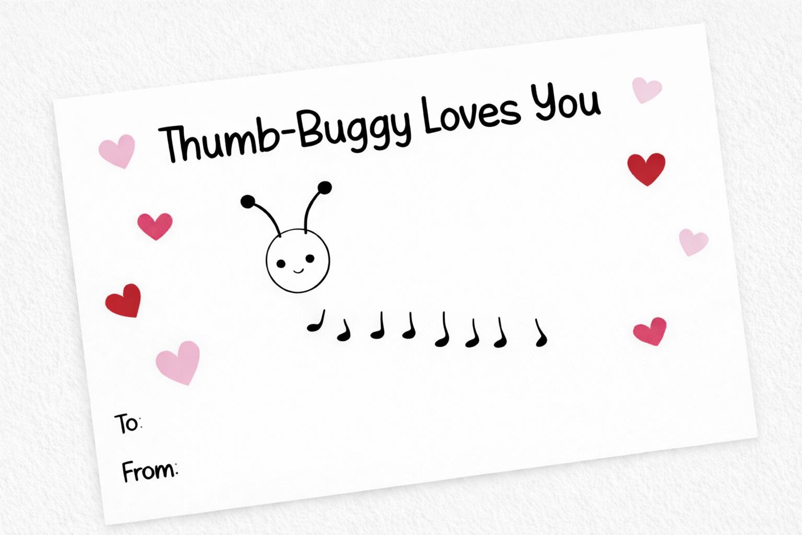 Thumb-buggy Loves You Valentine Craft - DIGITAL DOWNLOAD - Etsy