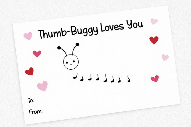 Thumb-buggy Loves You Valentine Craft - DIGITAL DOWNLOAD - Etsy