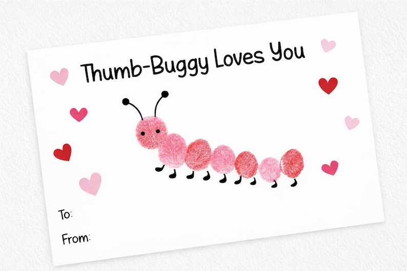 Thumb-buggy Loves You Valentine Craft - DIGITAL DOWNLOAD - Etsy