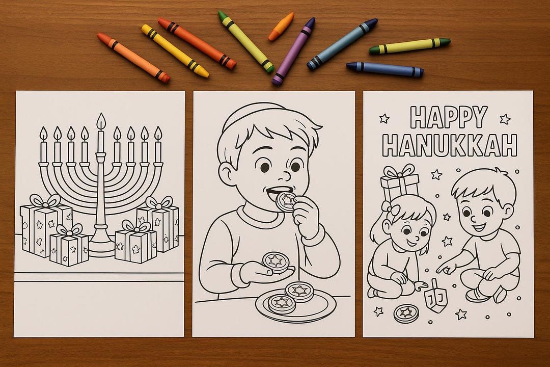 Coloriages de Hanoukka à téléchargement immédiat - Etsy France