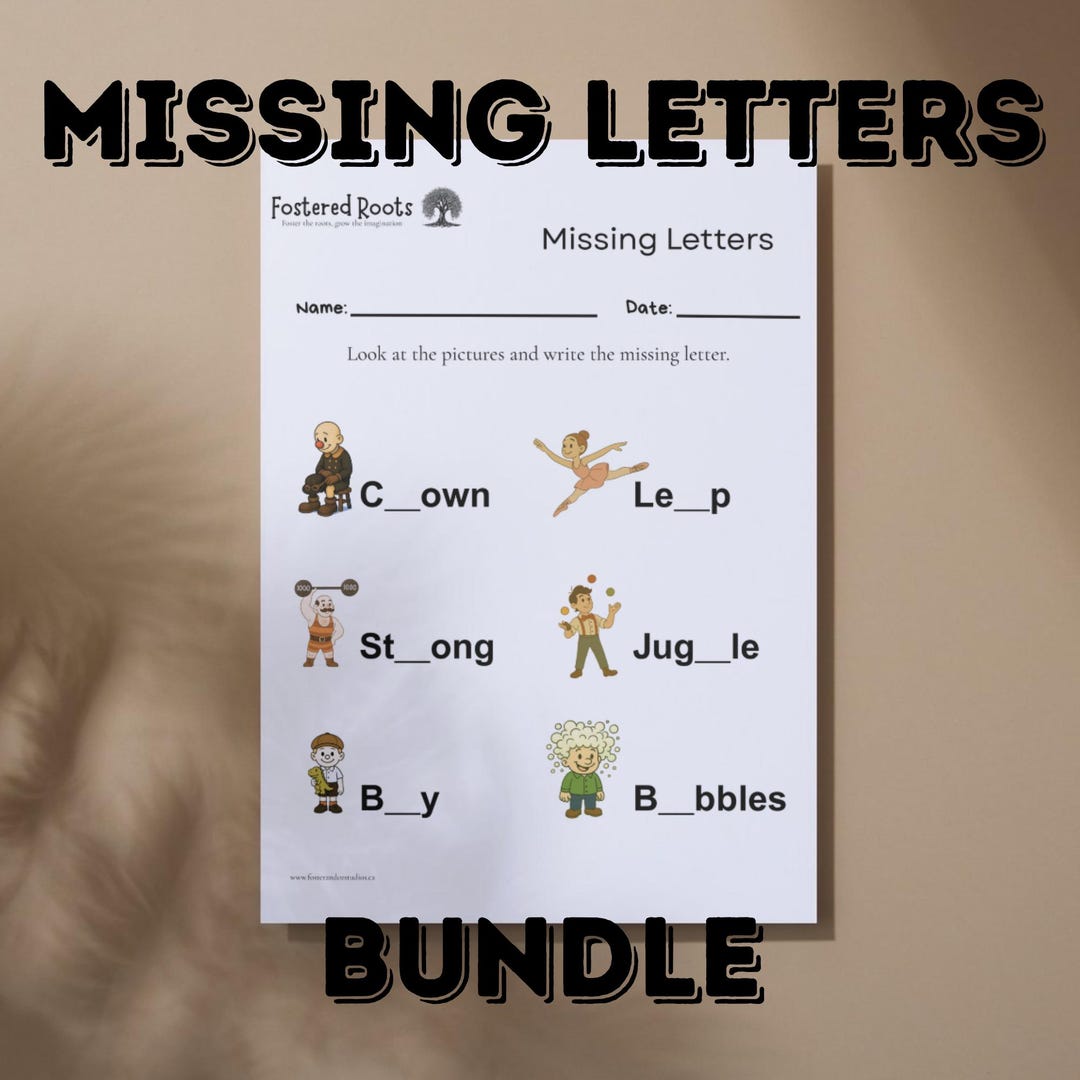 Missing Letters Worksheets for Kindergarten | Phonics Letter Practice ...