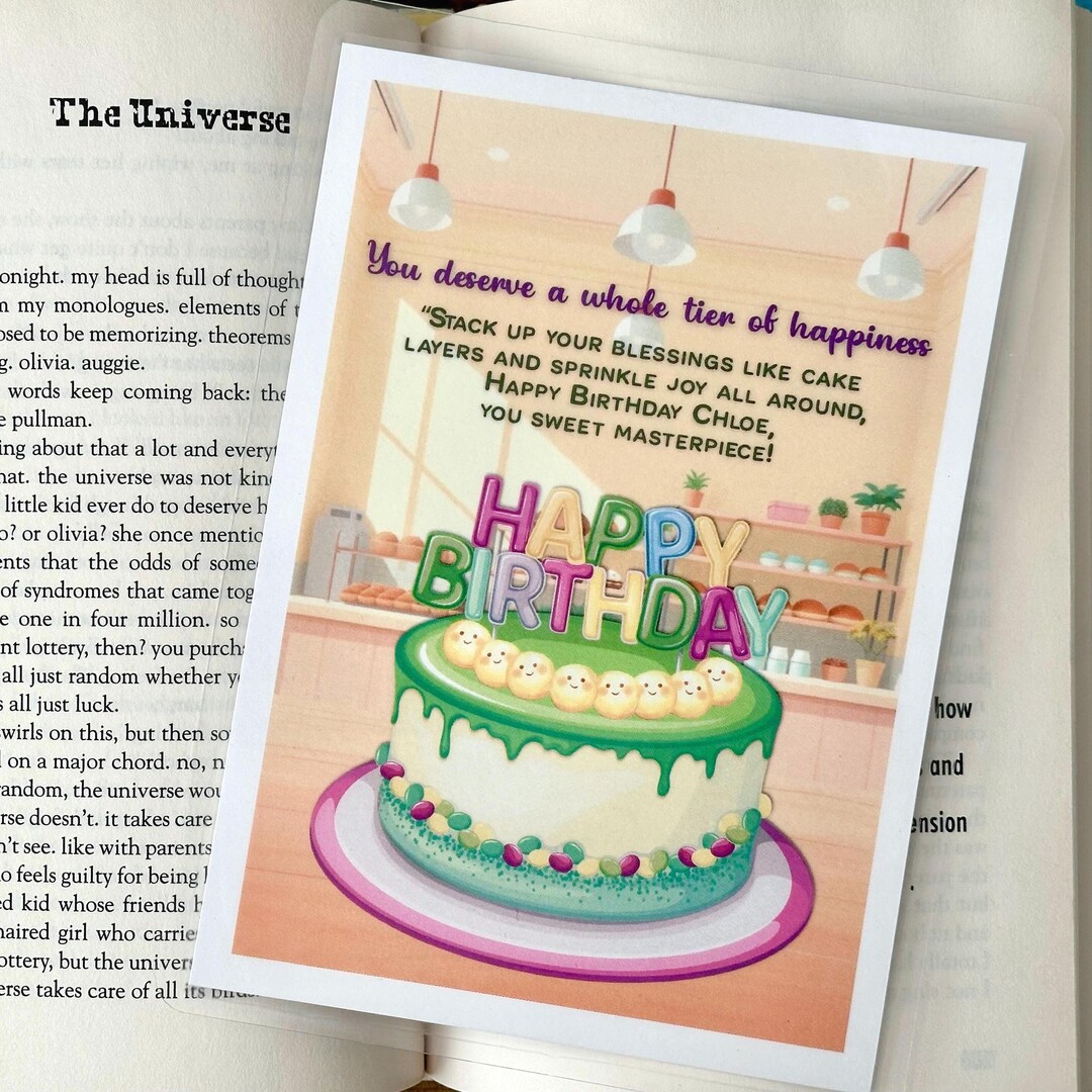Happy Birthday Matcha Cake Card, Personalized Birthday Card, Oversized ...