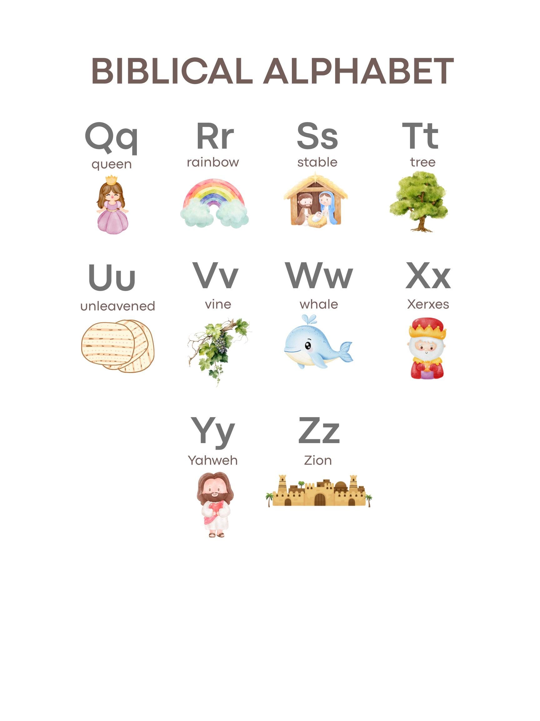 Kids Bible Alphabet Instant Download - Etsy