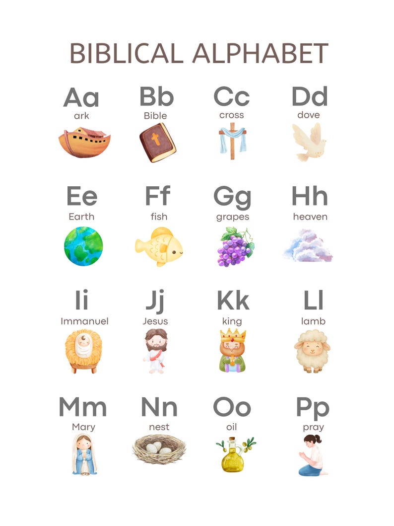 Kids Bible Alphabet Instant Download - Etsy