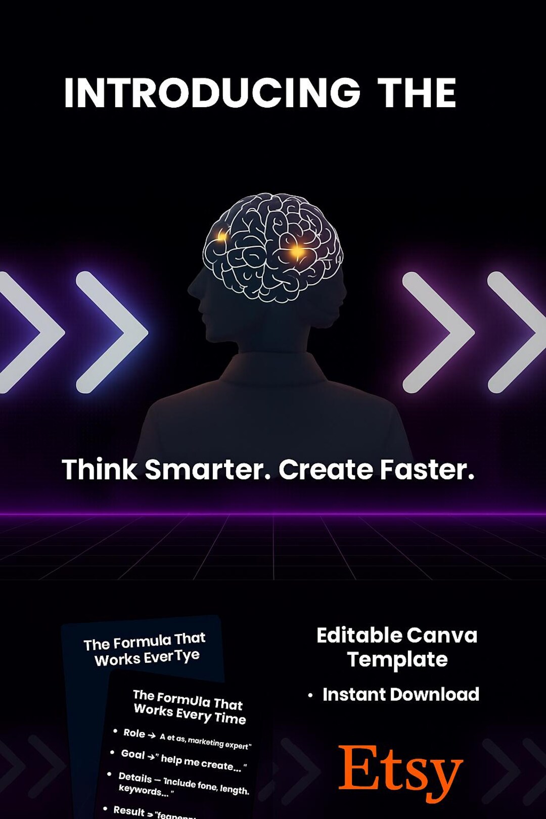 AI Prompt Planner | Editable Canva Template | AI Workflow Guide for ...