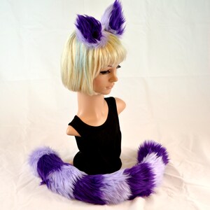 Purple Cat Ear Tail Clip on Combo in Light and Dark Purple | Etsy