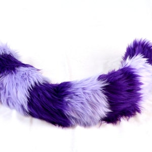 Purple Cat Tail Faux Fur Kitty Tail With Lavender and Dark Purple ...