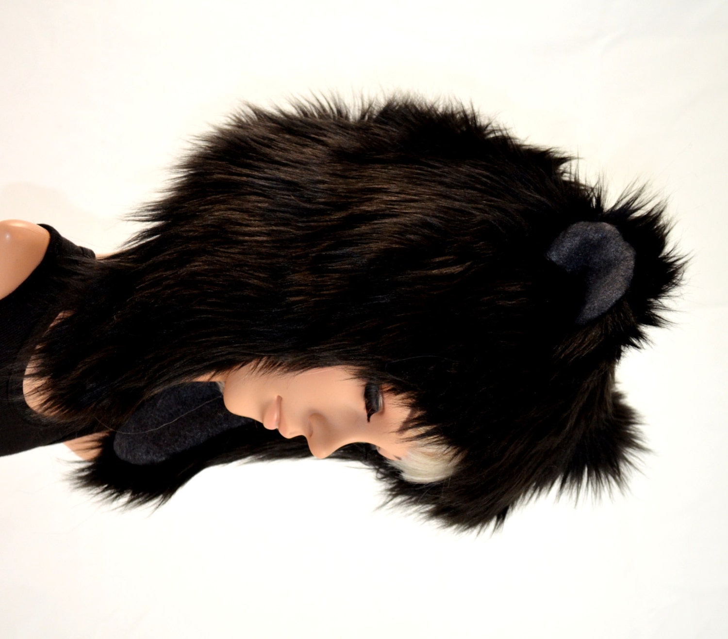 Black Bear Hat Faux Fur | Etsy