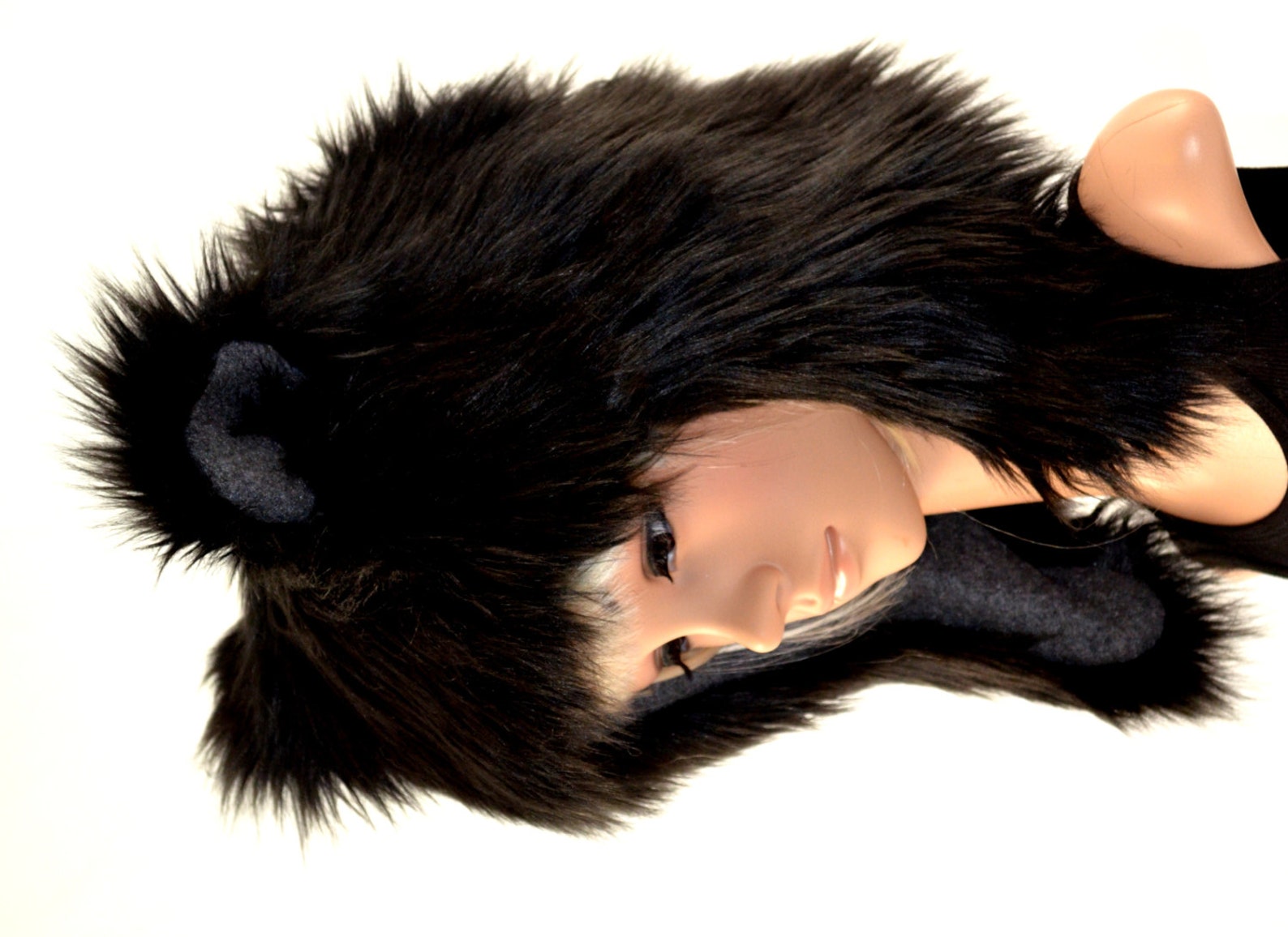 Black Bear Hat Faux Fur - Etsy