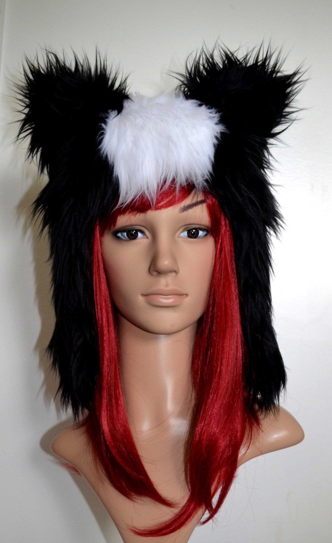 Skunk Hat Faux Fur Animal Hat in Black and White - Etsy
