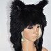Black Wolf Hat Faux Fur Animal Hat - Etsy