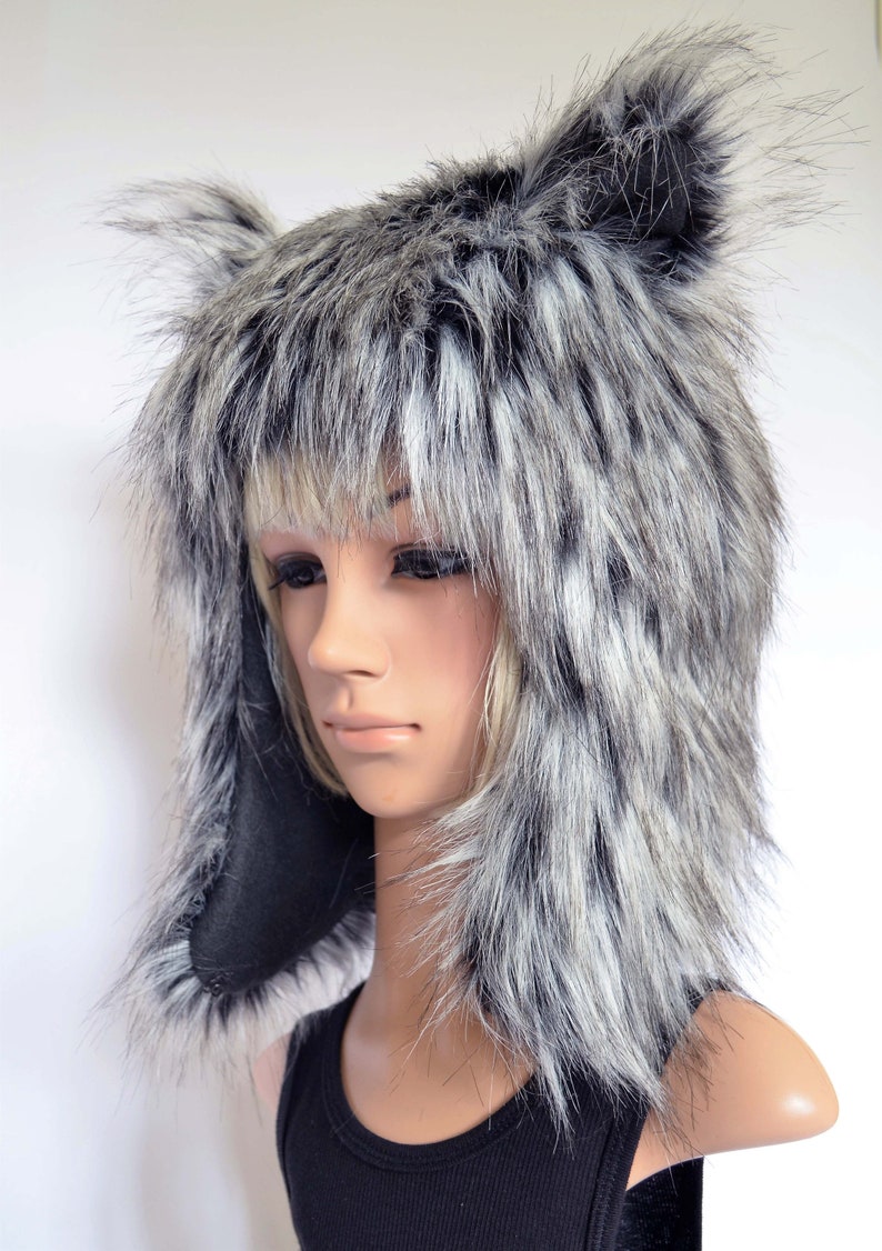 Husky Wolf Hat Faux Fur Animal Hat Werewolf Adult - Etsy Denmark