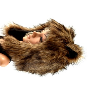 Brown Wolf Hat Faux Fur Animal Hat Werewolf | Etsy