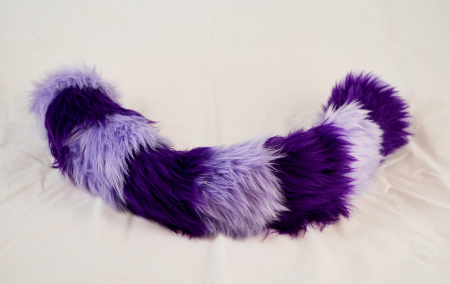 Purple Cat Tail Faux Fur Kitty Tail With Lavender and Dark - Etsy