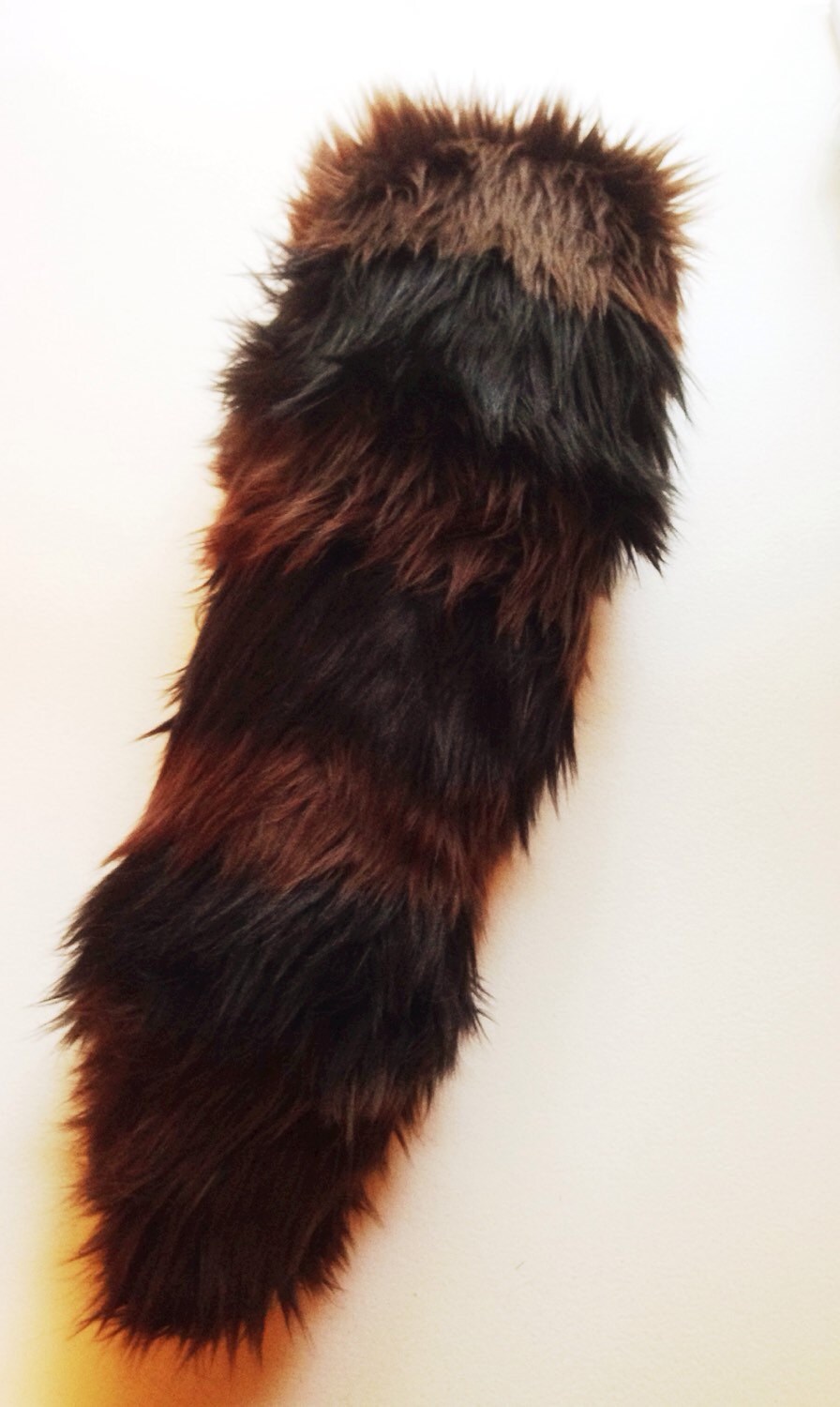 Raccoon Tail Brown With Black Stripes Faux Fur With Clasp - Etsy