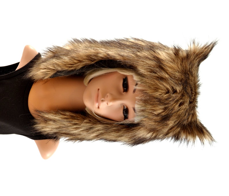 Brown Wolf Hat Faux Fur Animal Hat Werewolf | Etsy