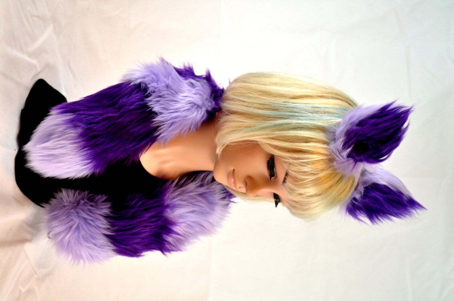 Purple Cat Ear Tail Clip On Combo in Light and Dark Purple | Etsy