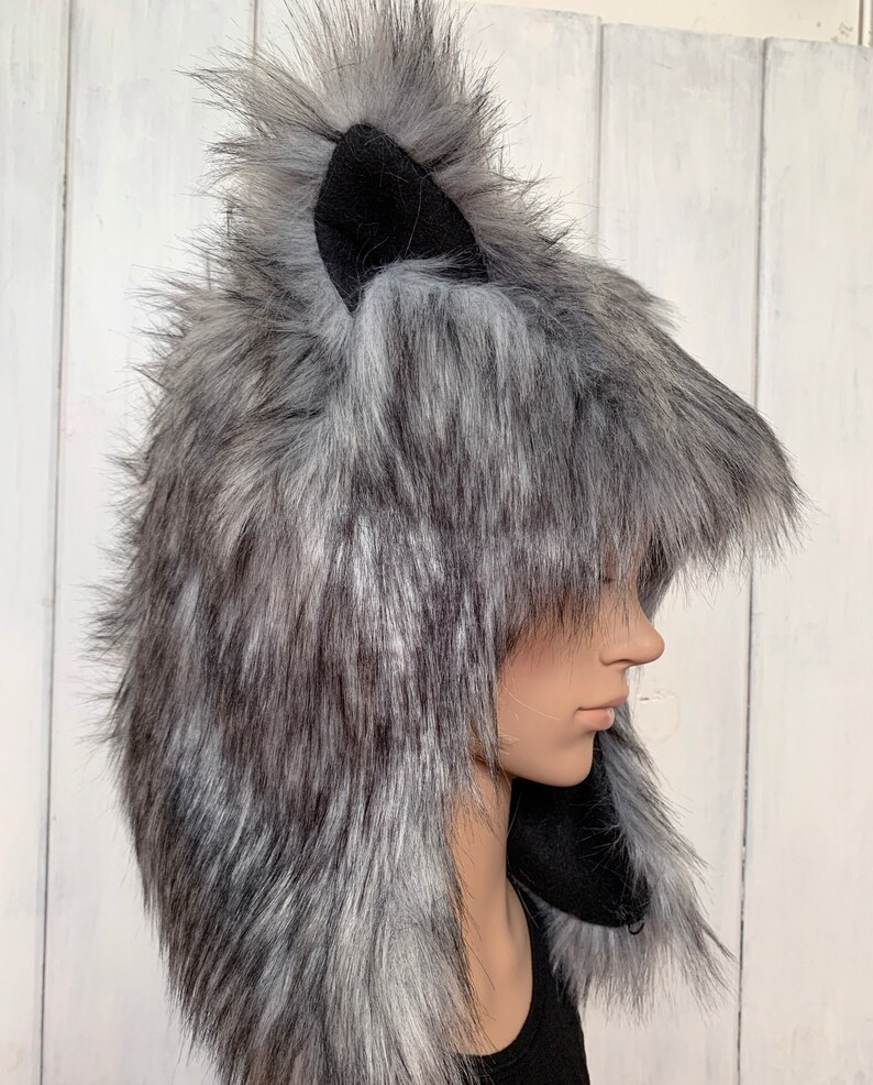 Dark Husky Wolf Hat Faux Fur Animal Hat - Etsy