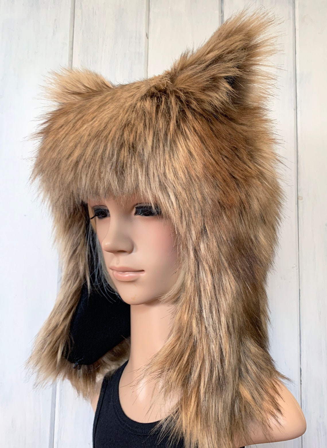 Brown Wolf Hat Faux Fur Animal Hat Werewolf - Etsy