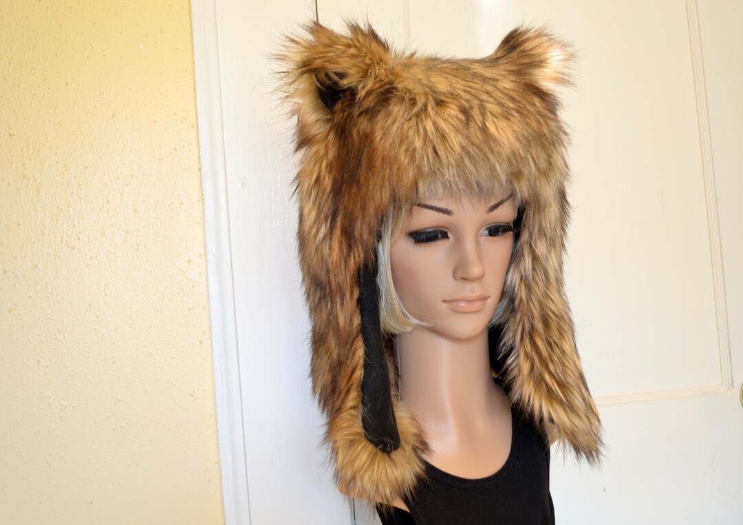 Brown Bear Hat Faux Fur Animal Hat Grizzly - Etsy