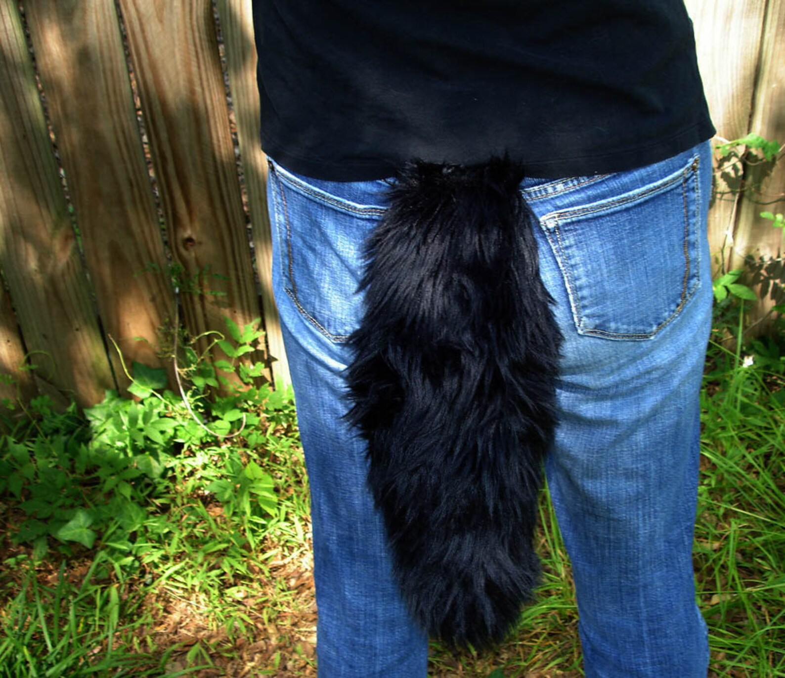 Black Wolf Tail Faux Fur With Clasp Etsy