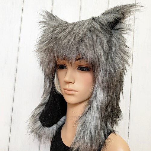 Husky Wolf Hat Faux Fur Animal Hat Werewolf Adult - Etsy