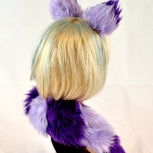 Purple Cat Ear Tail Clip on Combo in Light and Dark Purple | Etsy