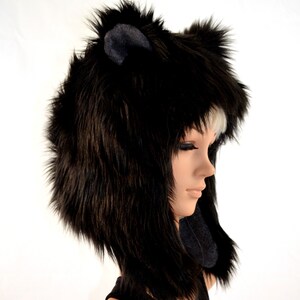 Black Bear Hat Faux Fur - Etsy
