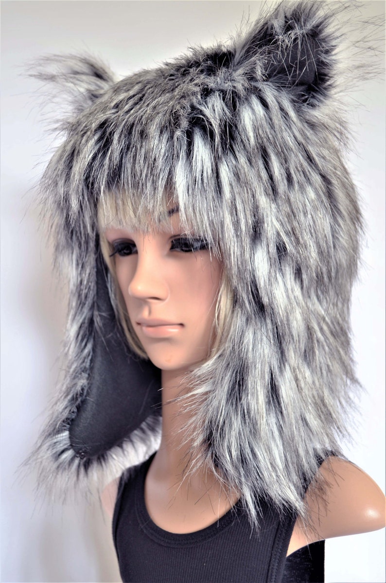 Husky Wolf Hat Faux Fur Animal Hat Werewolf Adult - Etsy