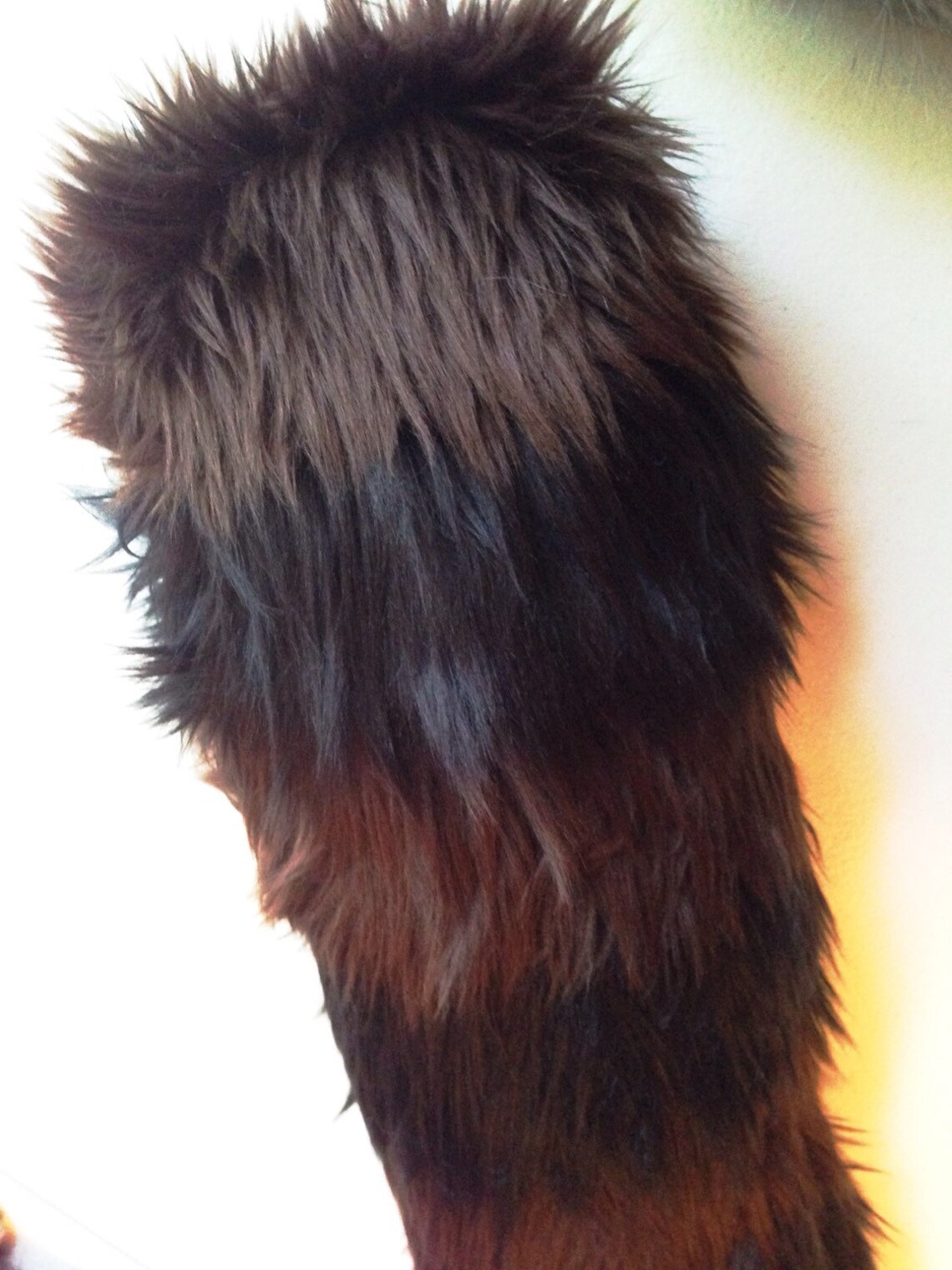 Raccoon Tail Brown With Black Stripes Faux Fur With Clasp - Etsy