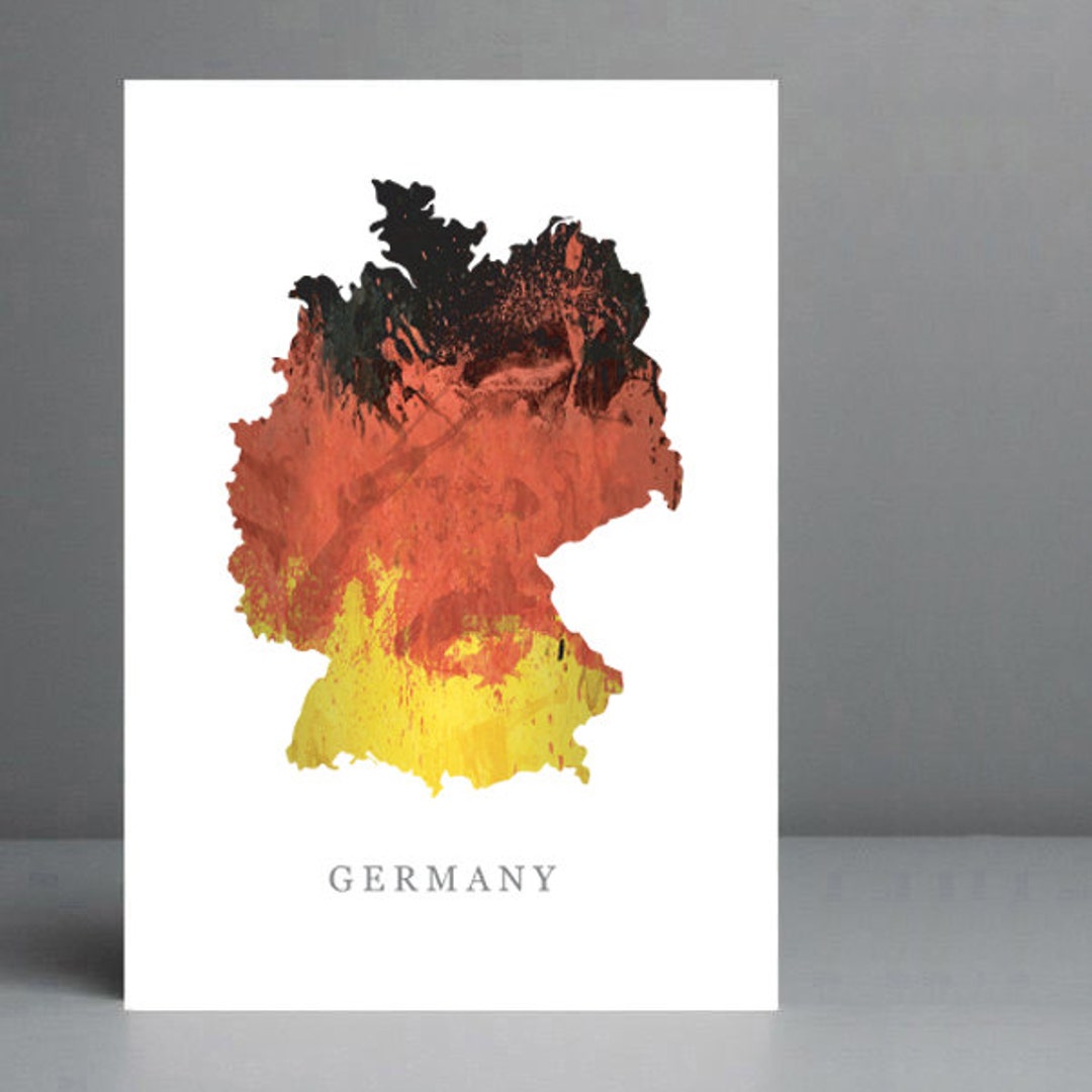 Flag Map of Germany Wall Art Print. 8x10 on A4 Archival Matte Paper ...